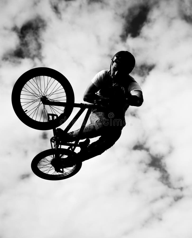Silhouette of Bmx Riders in Action Stock Image - Image of games ...