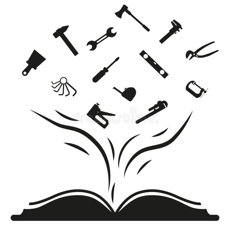 Silhouette of a Book about Work, Tools. Learning To Work with Hand ...