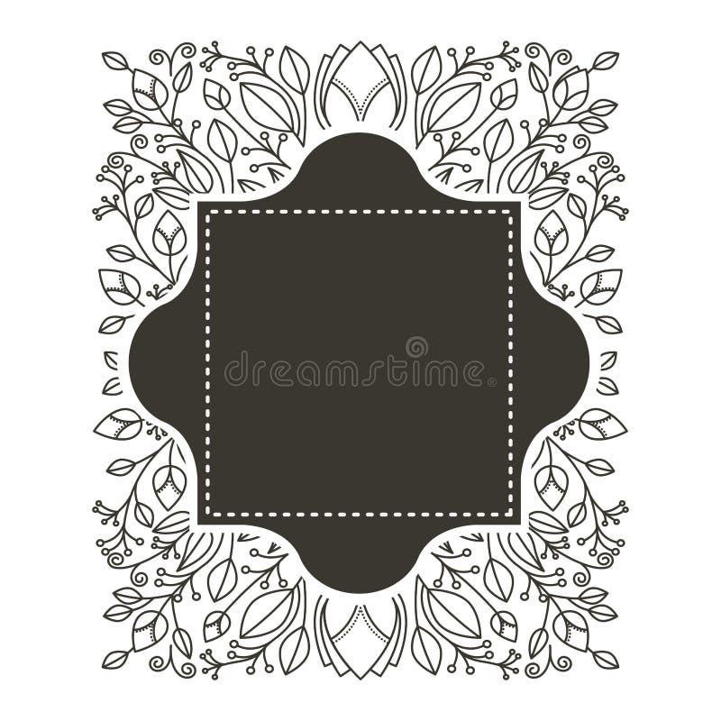 Silhouette Border Heraldic And Decorative Ornament Floral With Square ...