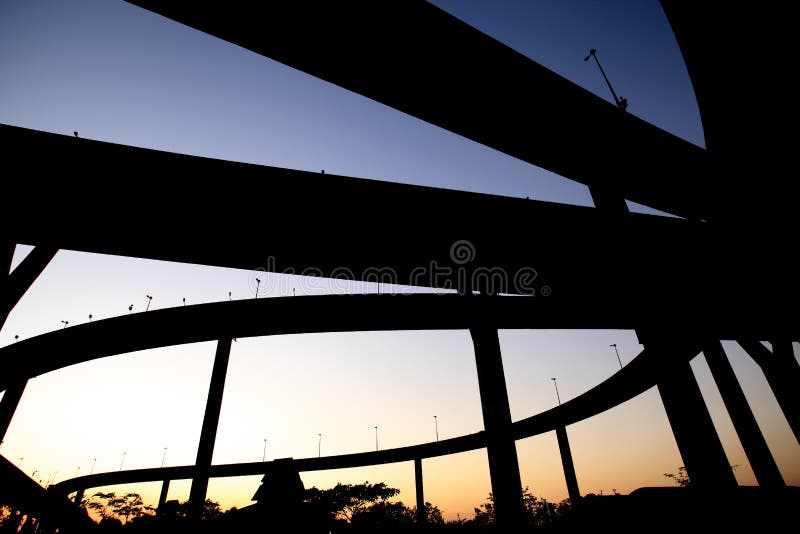 Silhouette Bottom of the Road Stock Photo - Image of traffic, highway ...