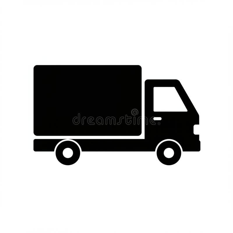 Silhouette of a Box Truck with a Rectangular Cargo Area and a Simple ...