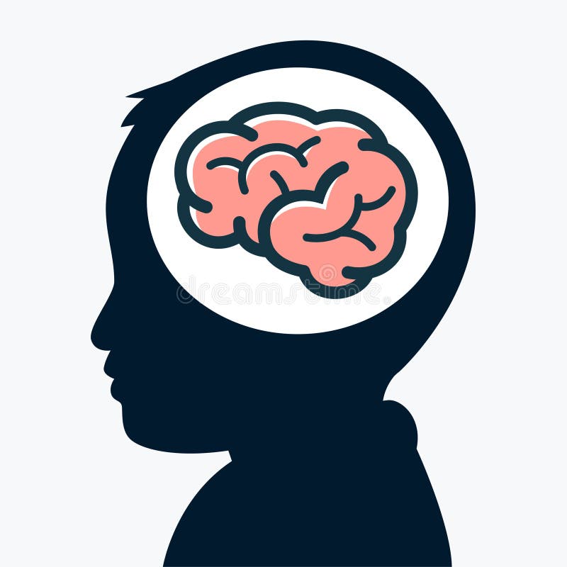 A Silhouette of a Brain of a Baby. Vector Illustration Stock Vector ...
