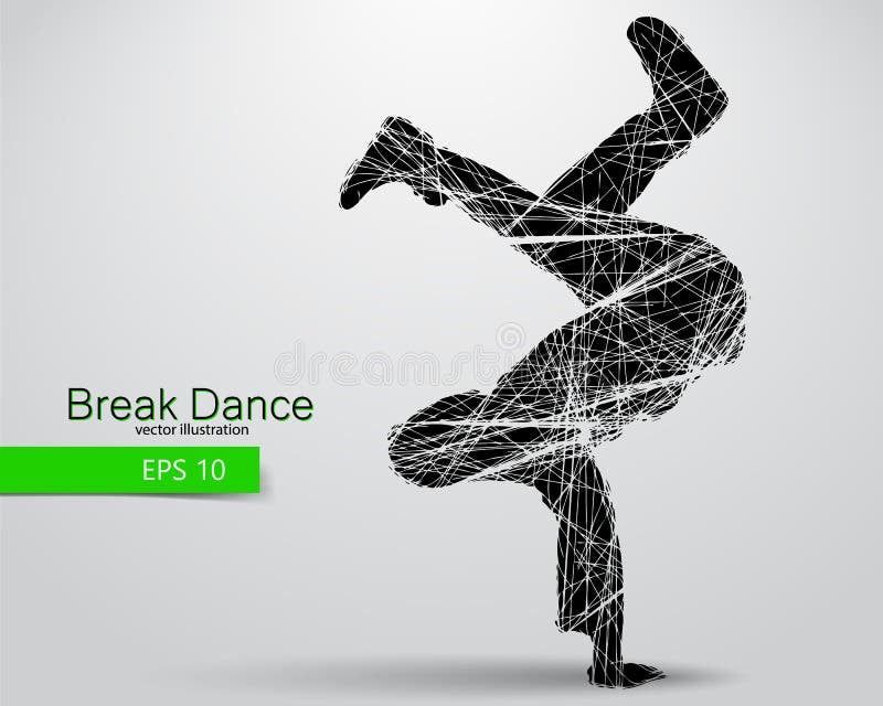 Silhouette of a Break Dancer Stock Illustration - Illustration of break ...