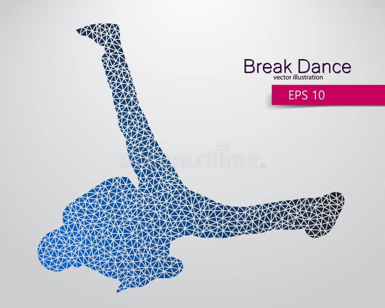 Silhouette of a Break Dancer from Triangles. Stock Illustration ...