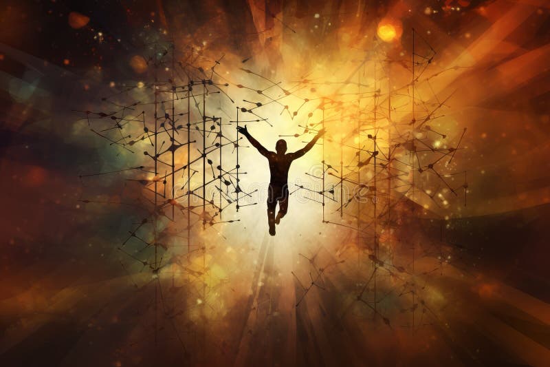 Silhouette Breaking Free stock illustration. Illustration of black ...