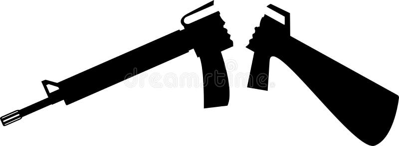 Broken rifle stock vector. Illustration of firearm, stop - 38406546