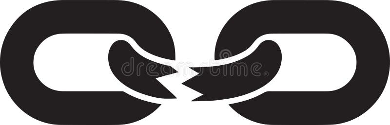 Silhouette of a Broken Chain Link Symbolizing Disconnection on ...