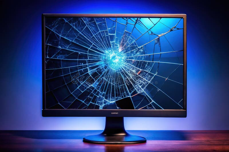 A Silhouette of a Broken Computer Monitor Visualizing Technology ...