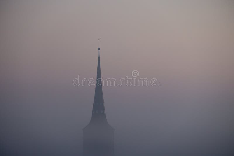 Silhouette of Building Apex on a Dusky Background Stock Photo - Image ...