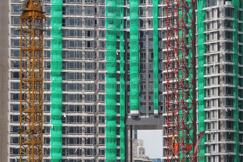 Silhouette of the Building Construction is Not Finished. Stock Image ...