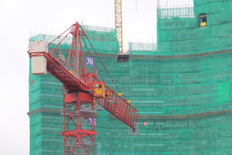 Silhouette of the Building Construction is Not Finished. Stock Image ...