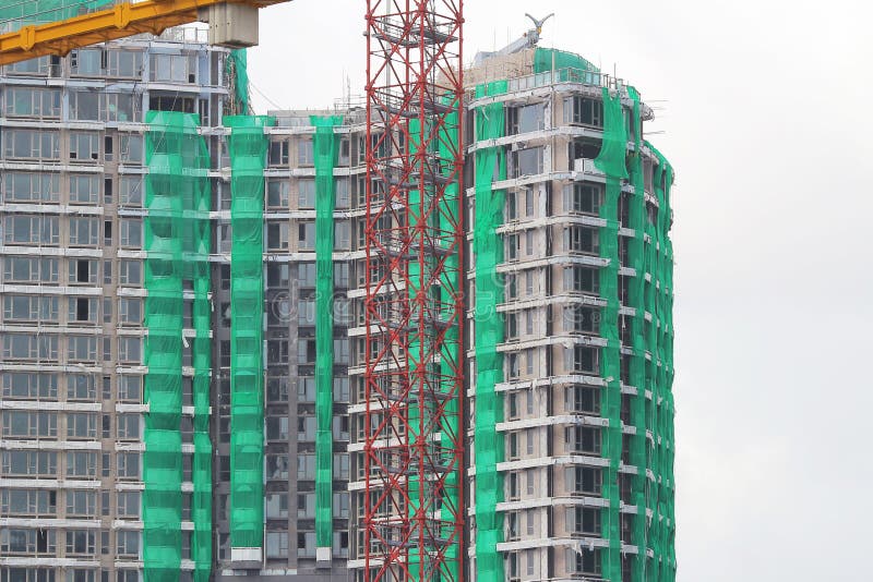 Silhouette of the Building Construction is Not Finished. Stock Photo ...