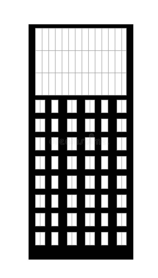 Single Building Silhouette Vector