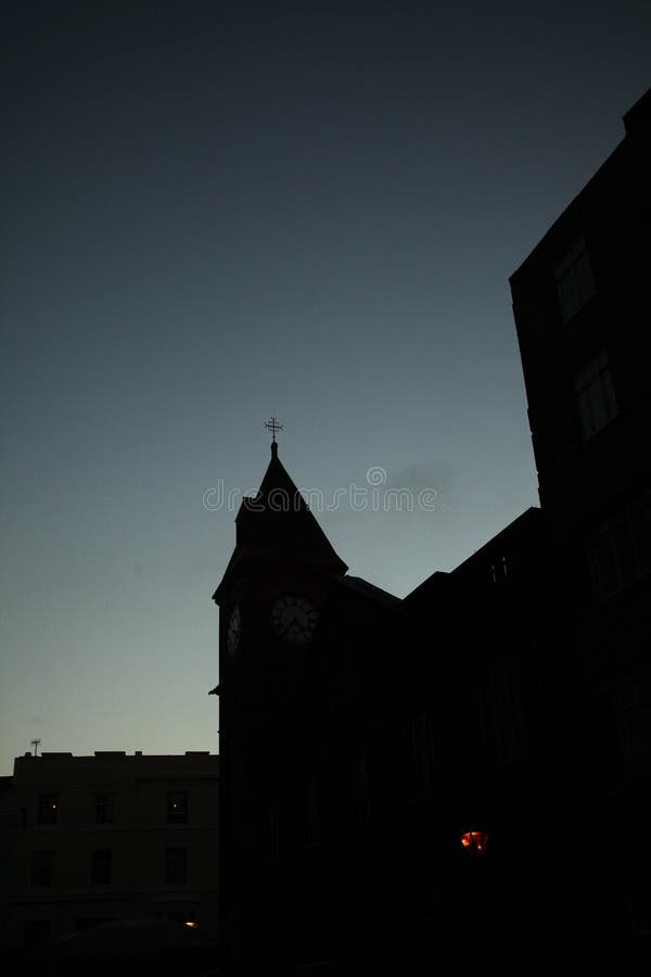 Silhouette building scene. stock image. Image of exterior - 106429901