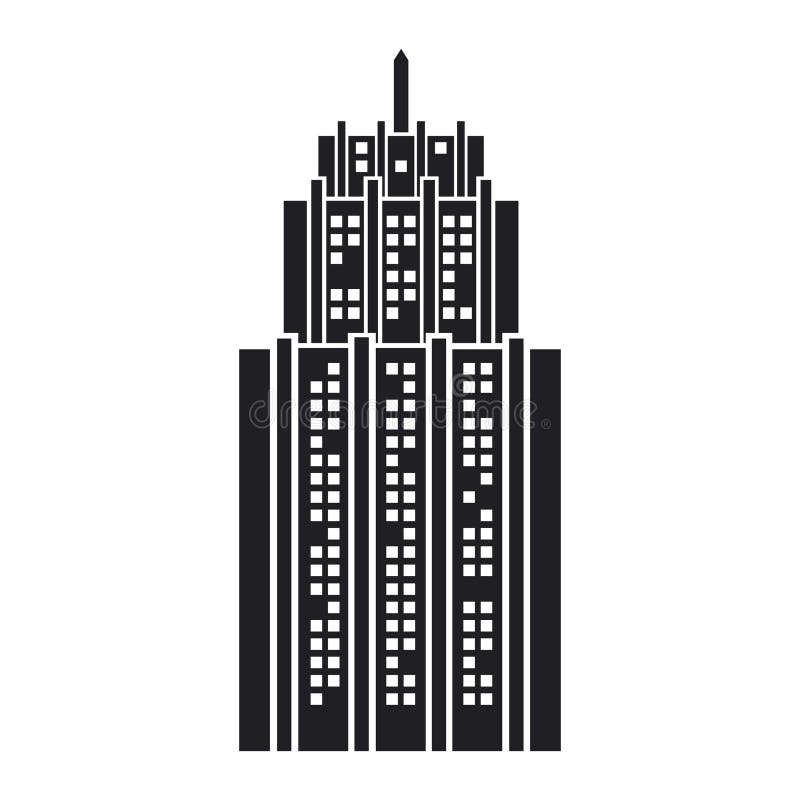 Silhouette of Building. Vector Illustration Decorative Design Stock ...