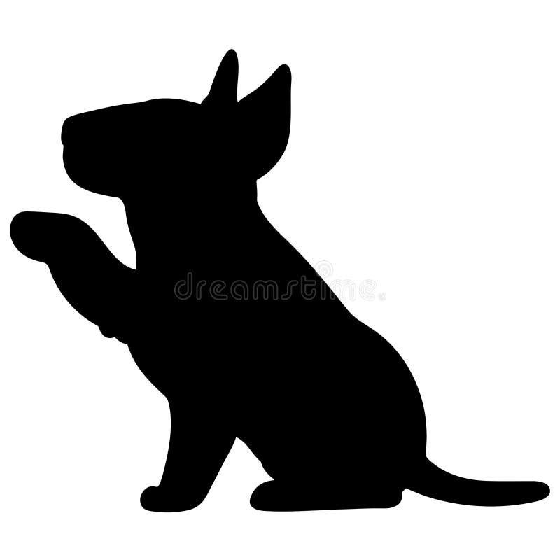 Silhouette of Bull Terrier Dog Shaking Hands Stock Vector ...