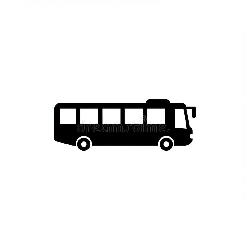 Silhouette of a Bus in a Simple, Minimalist Style. it Has a Rectangular ...