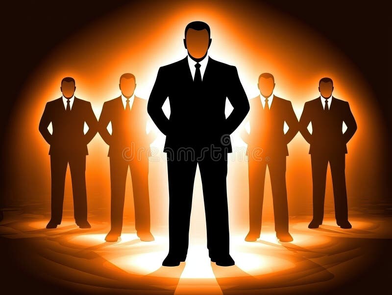 Silhouette of Business Leaders with Dramatic Lighting Effect Stock ...