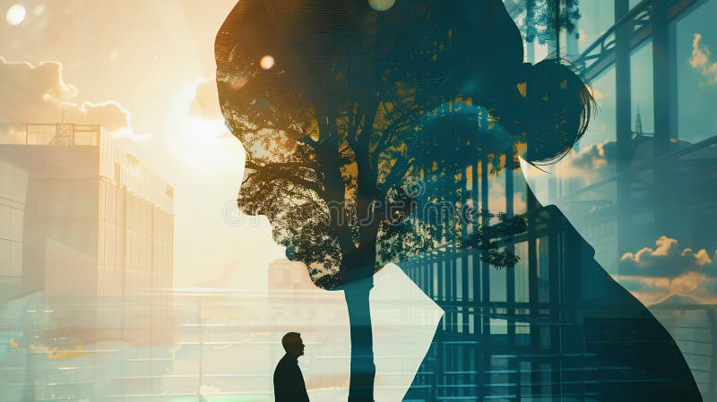 Silhouette of Business People Work Together in Office Stock ...