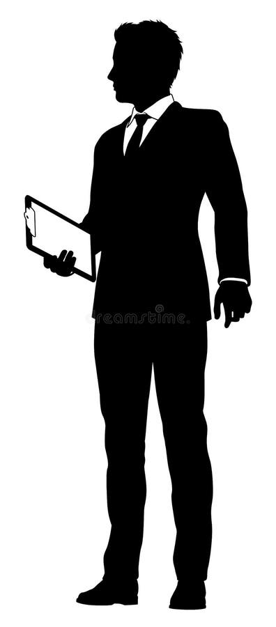 Business People Man with Clipboard Silhouette Stock Vector ... Business People Man with Clipboard Silhouette Stock Vector ...