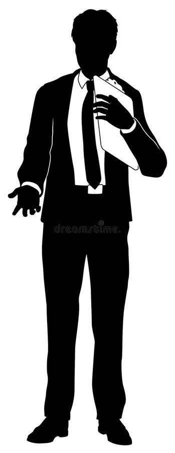 Business People Man with Clipboard Silhouette Stock Vector ... Business People Man with Clipboard Silhouette Stock Vector ...
