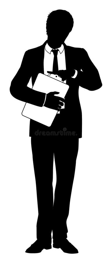 Business People Man with Clipboard Silhouette Stock Vector ... Business People Man with Clipboard Silhouette Stock Vector ...