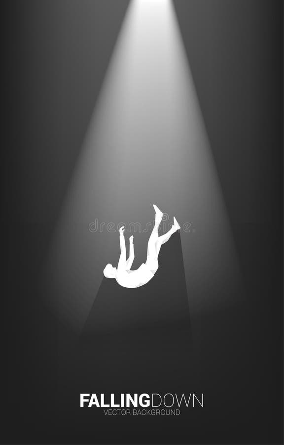 Silhouette of Businessman Falling Down in the Light. Stock Vector ...
