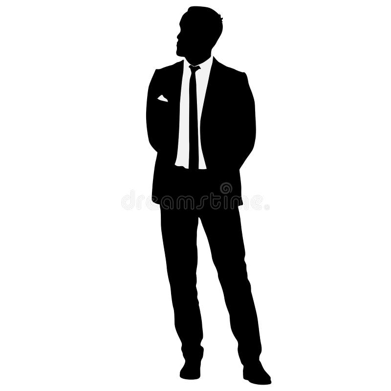 Silhouette Businessman Man In Suit With Tie On A White Background Stock ... Silhouette Businessman Man In Suit With Tie On A White Background Stock ...