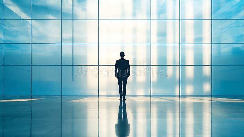 Silhouette Businessman Standing at the Main Office. Generative AI Stock ...