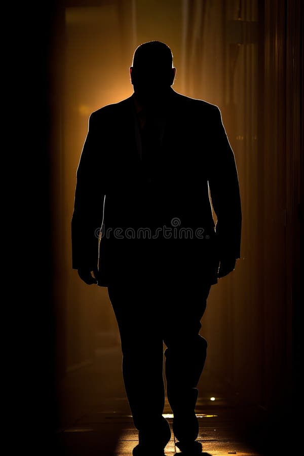 Silhouette of a Businessman Walking in the Dark with Backlight Stock ...