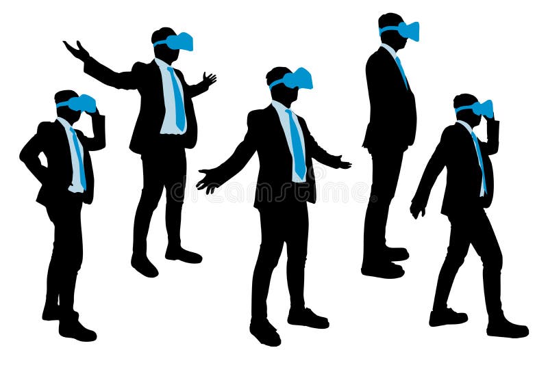 Vr man silhouette set stock vector. Illustration of hitech - 99280359