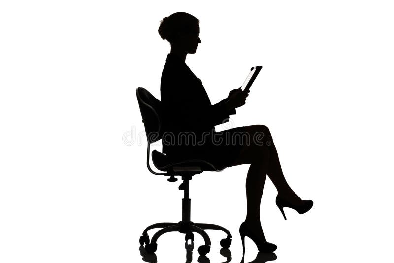 Silhouette of a Busy Business Woman Backlight Studio Stock Image ...