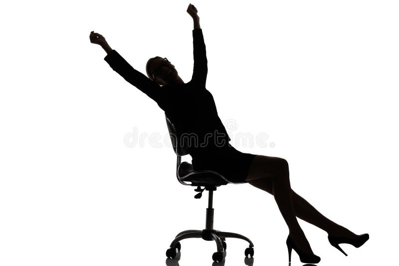 Silhouette of a Busy Business Woman Backlight Studio Stock Photo ...
