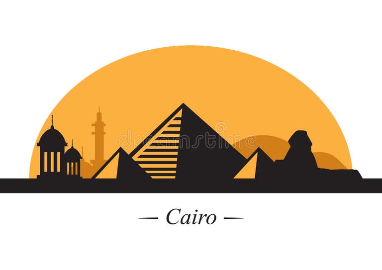 Silhouette of Cairo. Vector Illustration Decorative Design Stock Vector ...