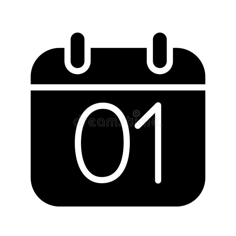 Silhouette Calendar 01 Dates Design Stock Vector - Illustration of ...