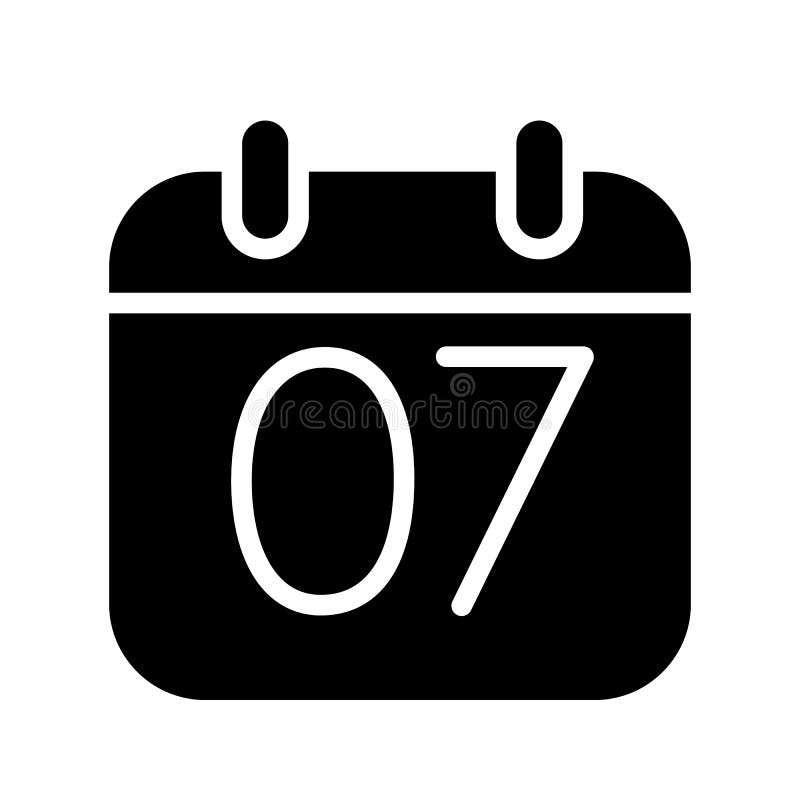 Silhouette Calendar 07 Dates Design Stock Vector - Illustration of ...