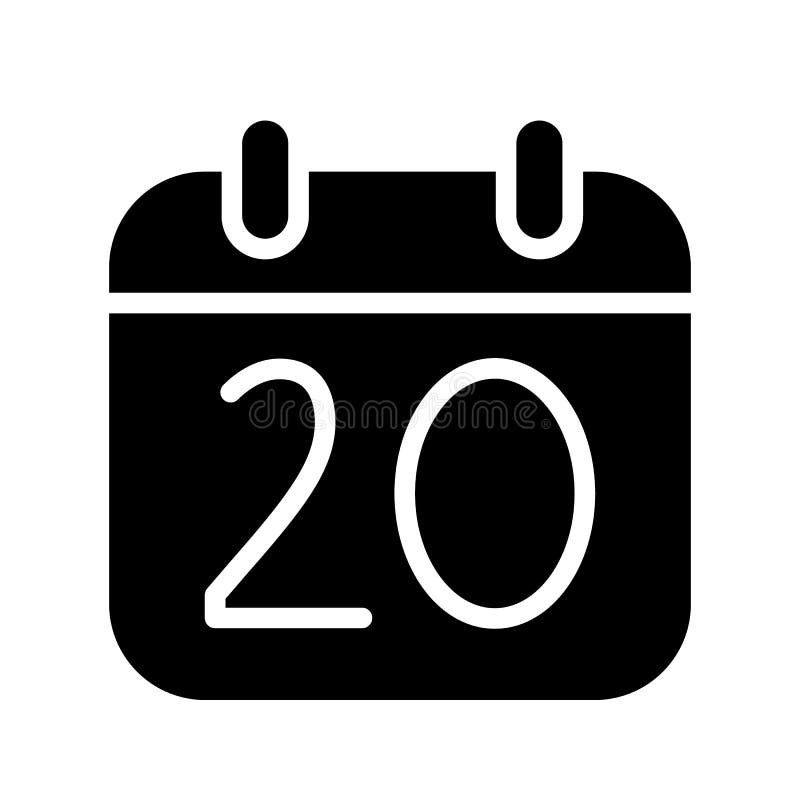 Silhouette Calendar 20 Dates Design Stock Vector - Illustration of ...