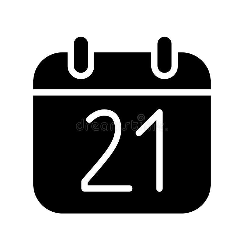 Silhouette Calendar 21 Dates Design Stock Vector - Illustration of ...