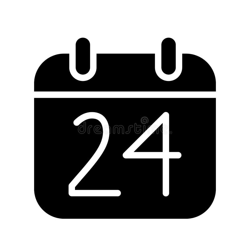 Silhouette Calendar 24 Dates Design Stock Vector - Illustration of ...