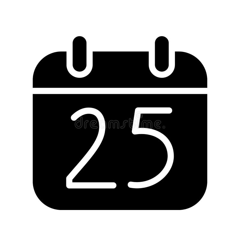 Silhouette Calendar 25 Dates Design Stock Vector - Illustration of ...