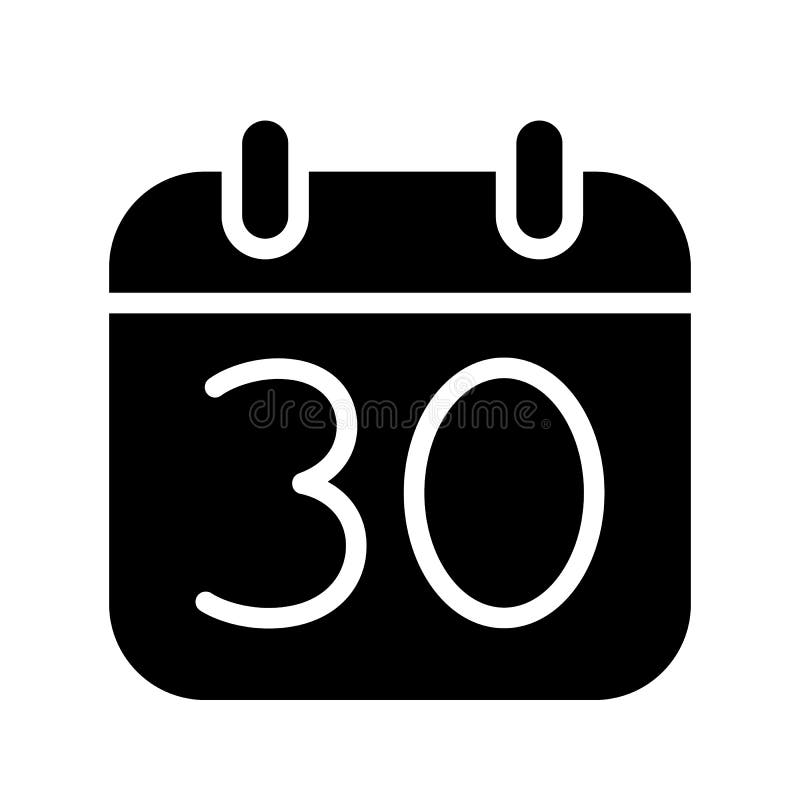 Silhouette Calendar 30 Dates Design Stock Vector - Illustration of ...