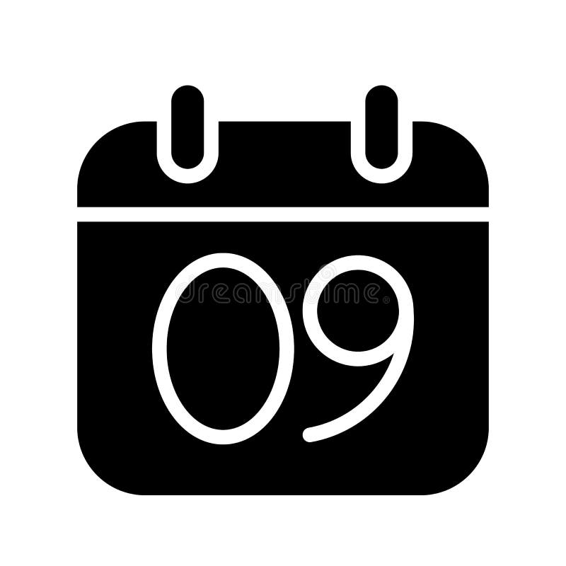 Silhouette Calendar 09 Dates Design Stock Vector - Illustration of ...