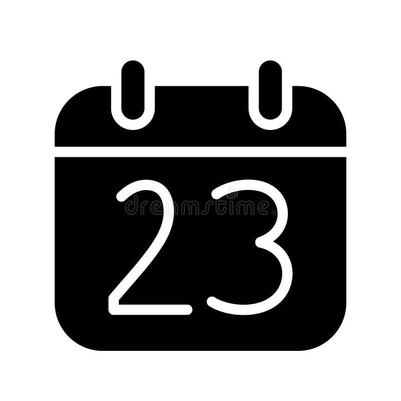 Silhouette Calendar 23 Dates Design Stock Vector - Illustration of ...