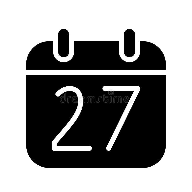 Silhouette Calendar 27 Dates Design Stock Vector - Illustration of ...