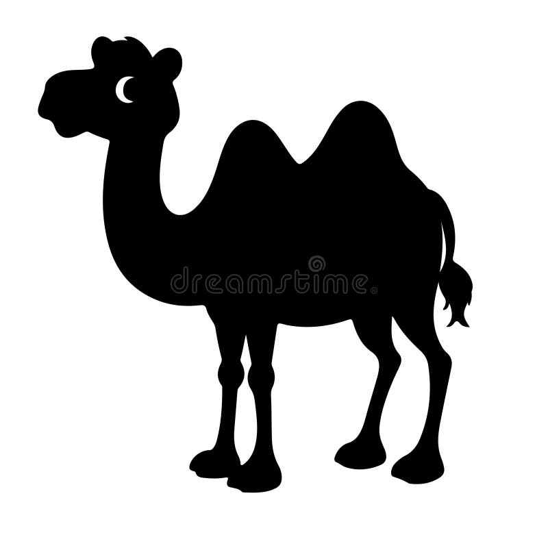 Silhouette of a Camel with Two Humps, Indicating it S a Bactrian Camel ...