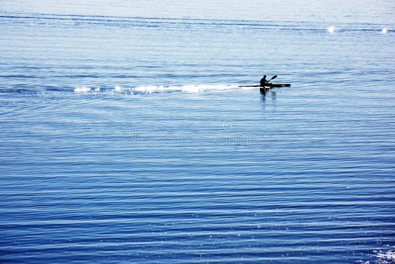 Silhouette of canoe rower stock image. Image of outdoors - 18591847