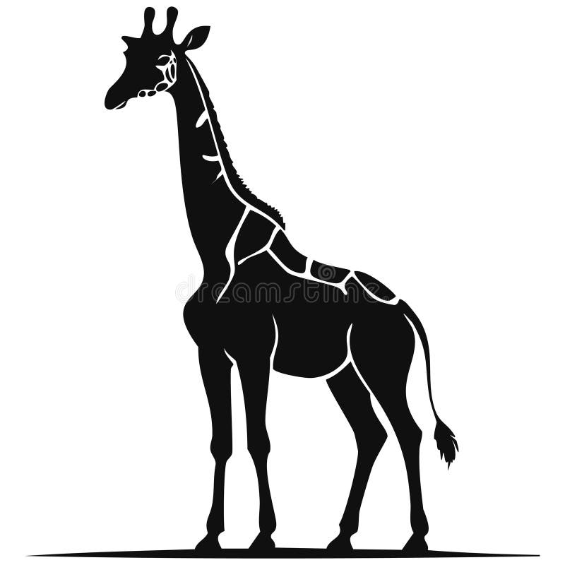 Giraffe Silhouette Vector: the Tall Beauty of the Savannah Stock Vector ...
