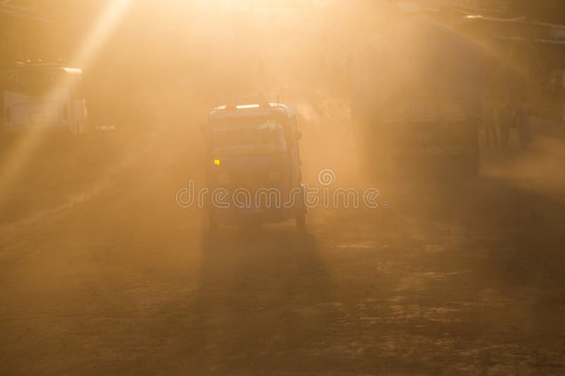 Dusty Silhouette of Trees on the African Savannah in Kenya - Ambroseli ...