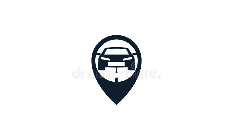Silhouette Car with Pin Maps Location Logo Vector Icon Design Stock ...