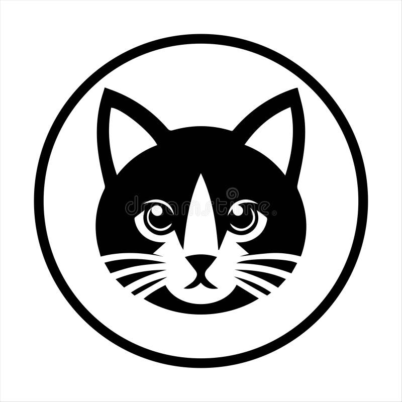 Silhouette Cat Head Logo Design Icon Symbol Vector Stock Vector ...